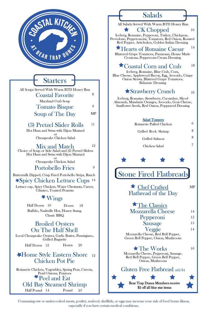 Fine Casual Restaurant in Ocean View Delaware- Coastal Kitchen